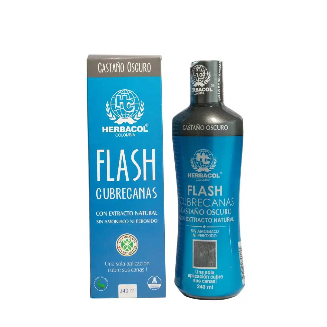 FLASH CUBRECANAS CASTAÑO OSCURO | Tinte sin Amoniaco Cubre Canas – HERBACOL