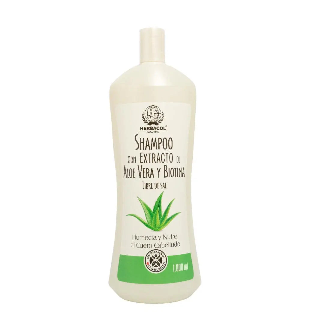 SHAMPOO ALOE VERA Y BIOTINA – HERBACOL